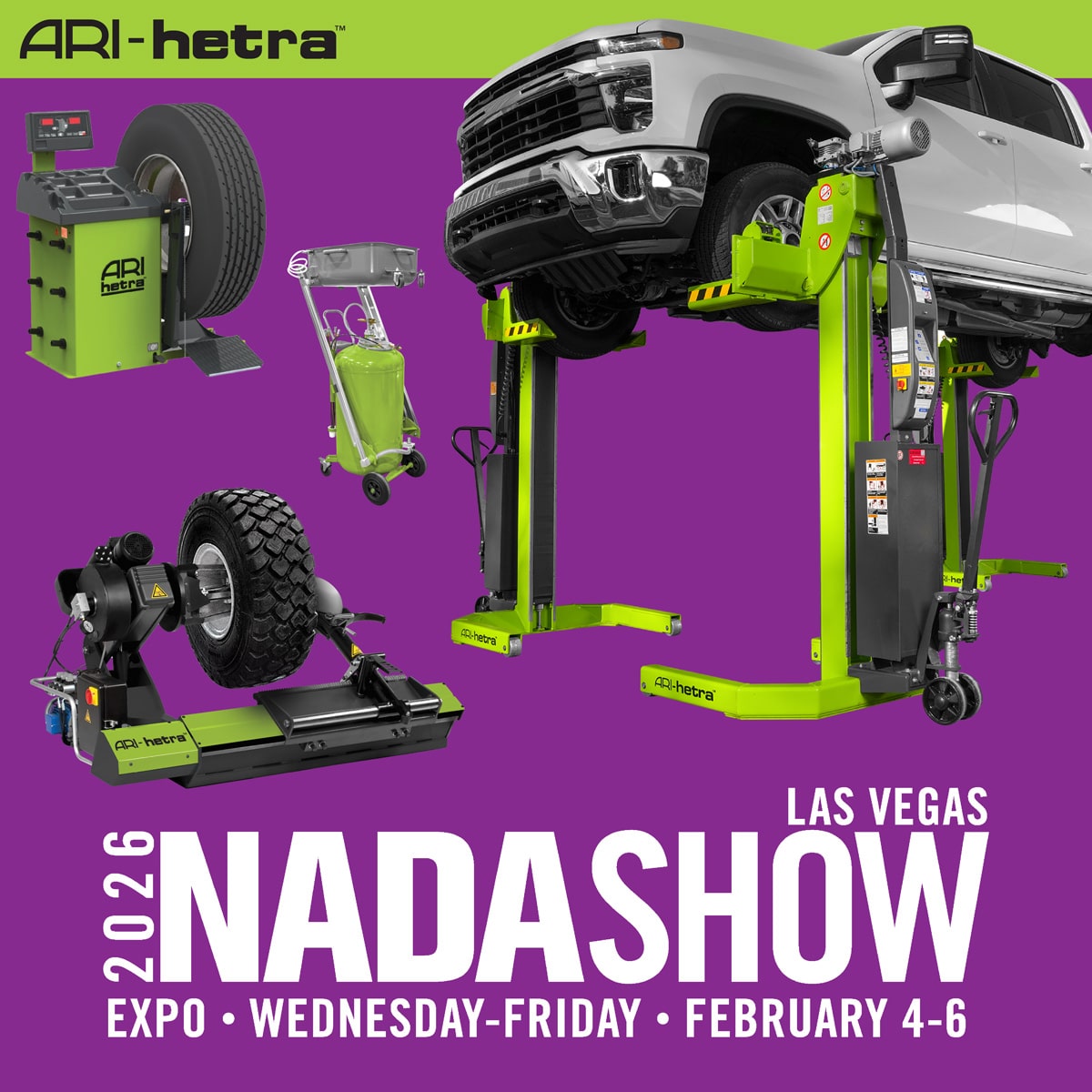 ARI-hetra Showcasing Hydraulic-Free Mobile Column Lifts at NADA 2026 ...